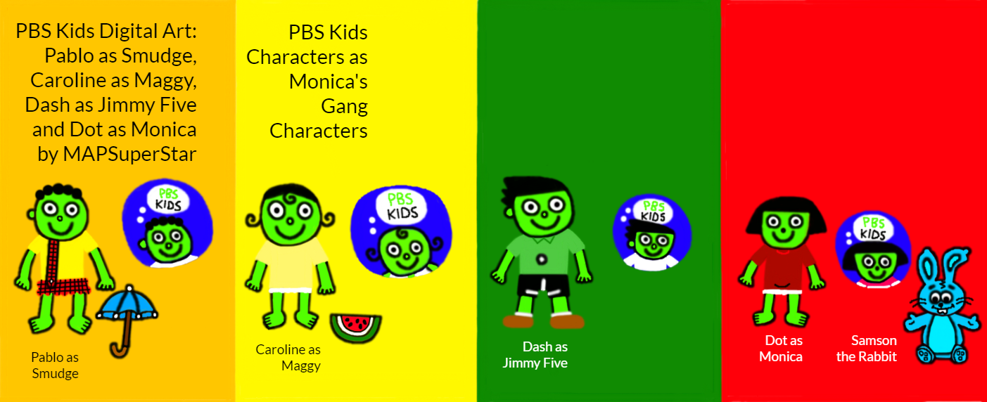 PBSK DA: PBS Kids Characters as Monica's Gang by MAPSuperStar on DeviantArt