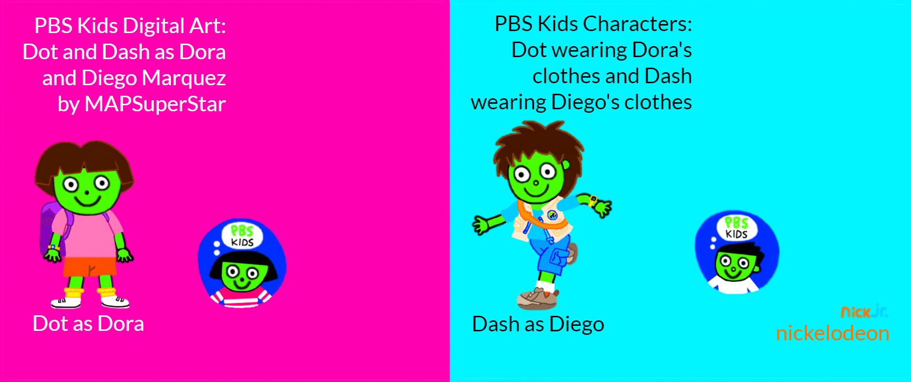 PBSK DA: Dash and Dot as Dora and Diego Marquez by MAPSuperStar on DeviantArt
