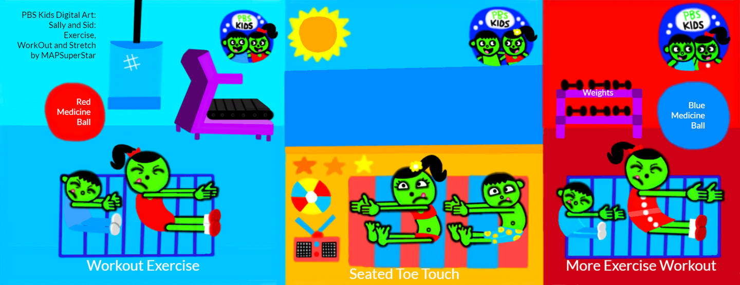 PBSK DA: Sally and Sid: Exercise and Workout by MAPSuperStar on DeviantArt