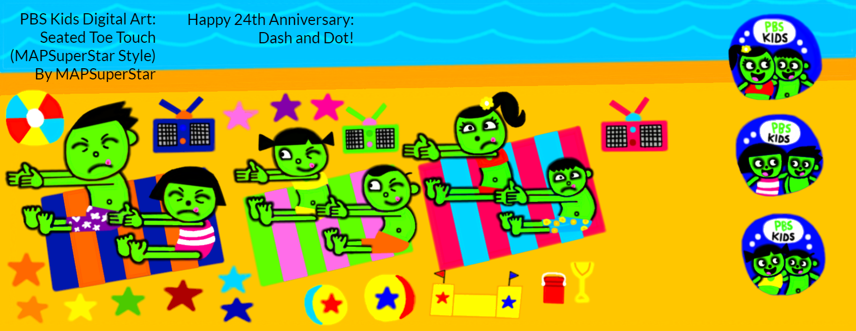 PBS Kids Digital Art: Seated Toe Touch by MAPSuperStar on DeviantArt