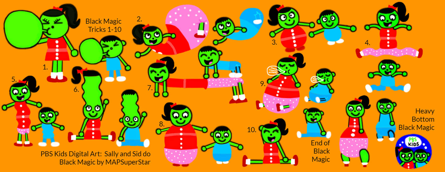 PBS Kids Digital Art: Sally and Sid Do Black Magic by MAPSuperStar on ...