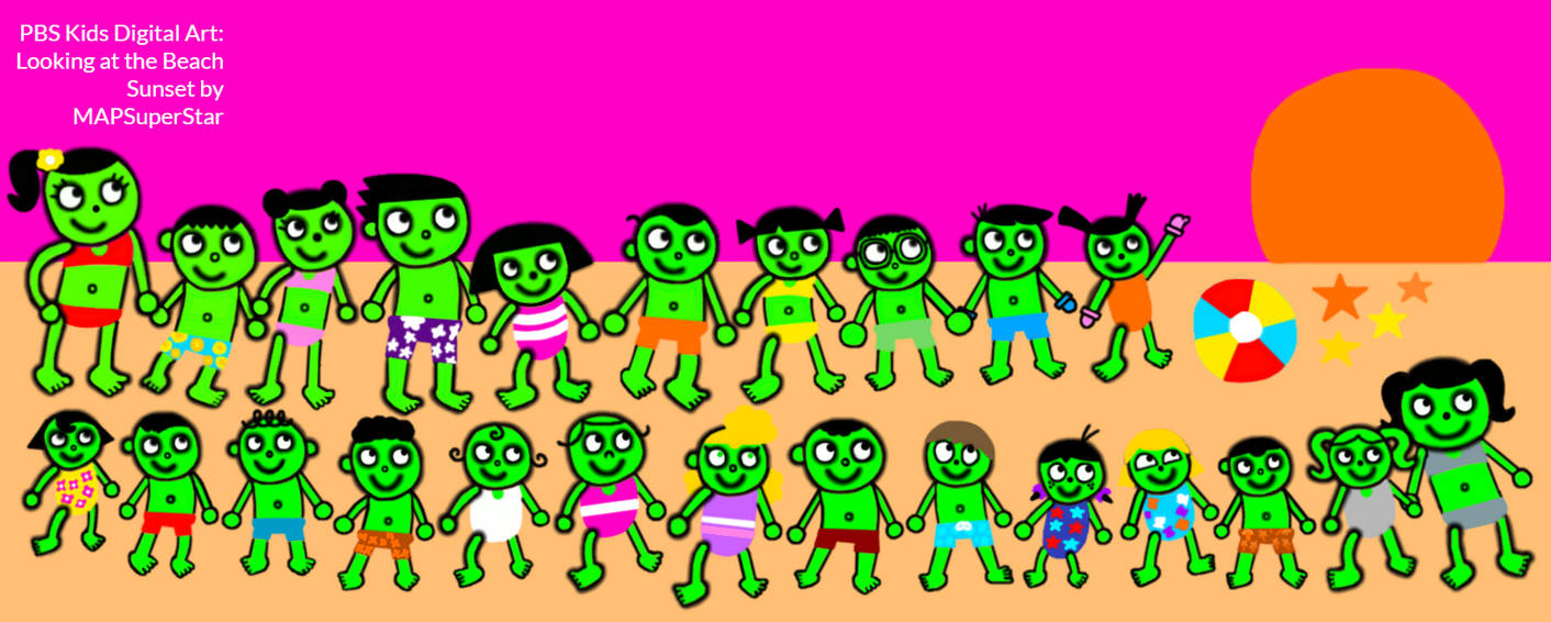 PBS Kids Digital Art: Looking at the Beach Sunset by MAPSuperStar on ...