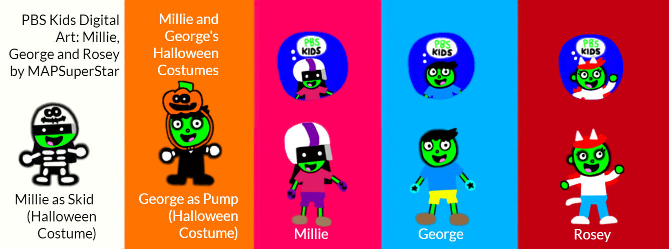 PBS Kids Digital Art: Millie, George and Rosey by MAPSuperStar on ...