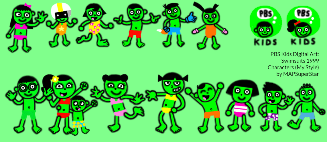PBS Kids Digital Art 1999 Swimsuits (My Style) by MAPSuperStar on DeviantArt
