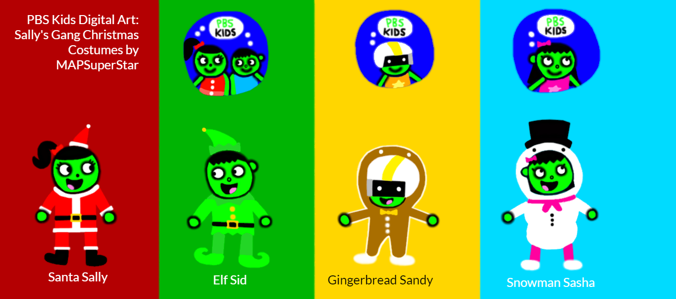 PBS Kids Digital Art: Sally's Gang Xmas Costumes by MAPSuperStar on ...