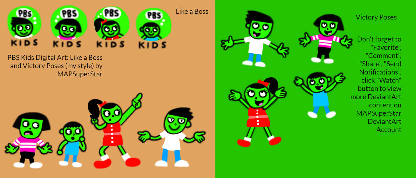 PBSK DA: Like a Boss and Victory Poses (my style) by MAPSuperStar on DeviantArt