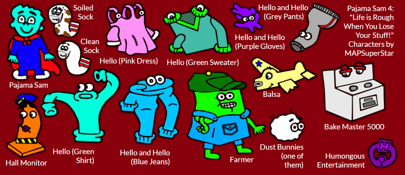 Pajama Sam 4 Characters Drawings by MAPSuperStar by MAPSuperStar on ...