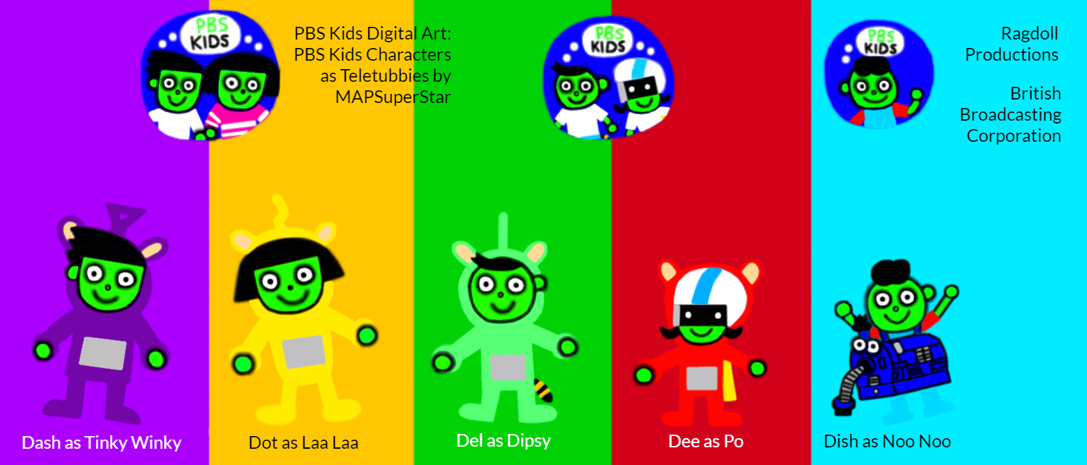 PBS Kids Digital Art: Teletubbies Characters by MAPSuperStar on DeviantArt