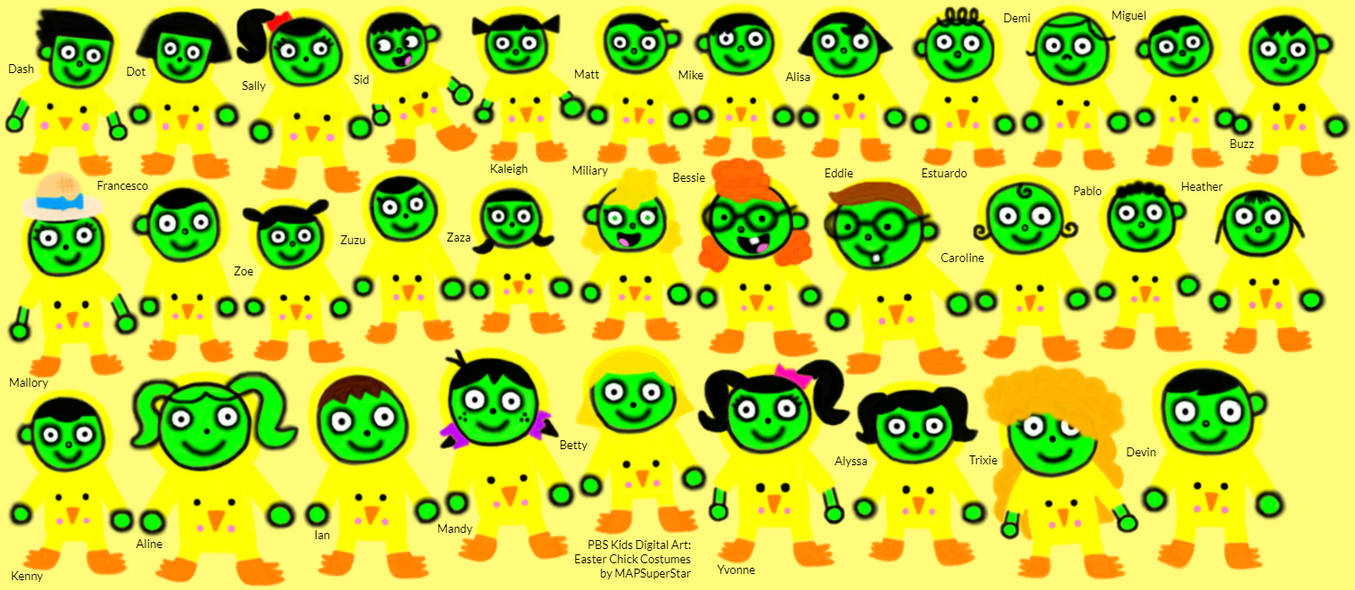 PBS Kids Digital Art: Easter Chick Costumes by MAPSuperStar on DeviantArt