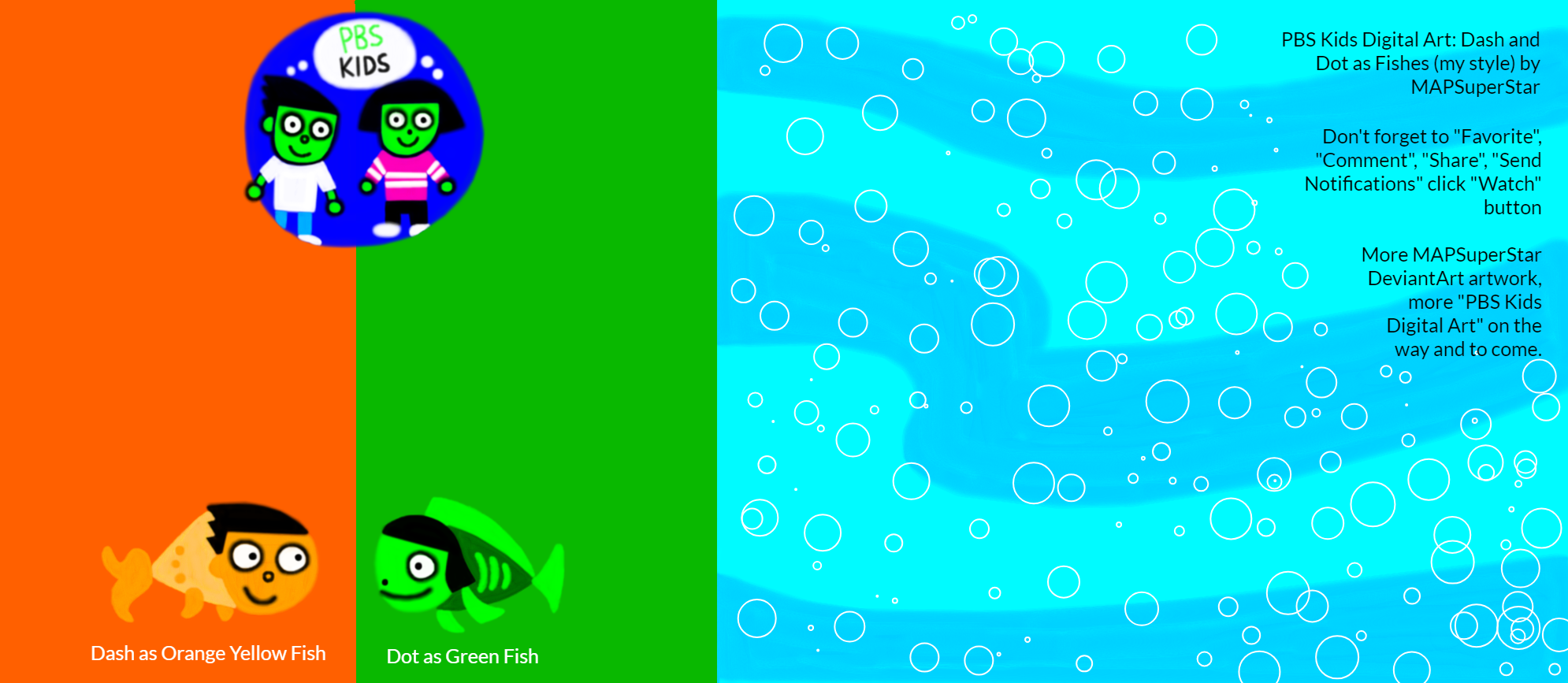 PBSK Digital Art: Dash and Dot Fishes (my style) by MAPSuperStar on DeviantArt