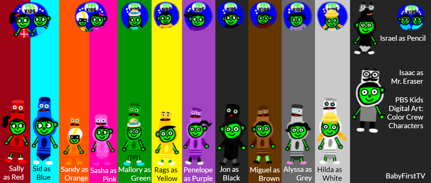 PBS Kids Digital Art: Color Crew Characters by MAPSuperStar on DeviantArt