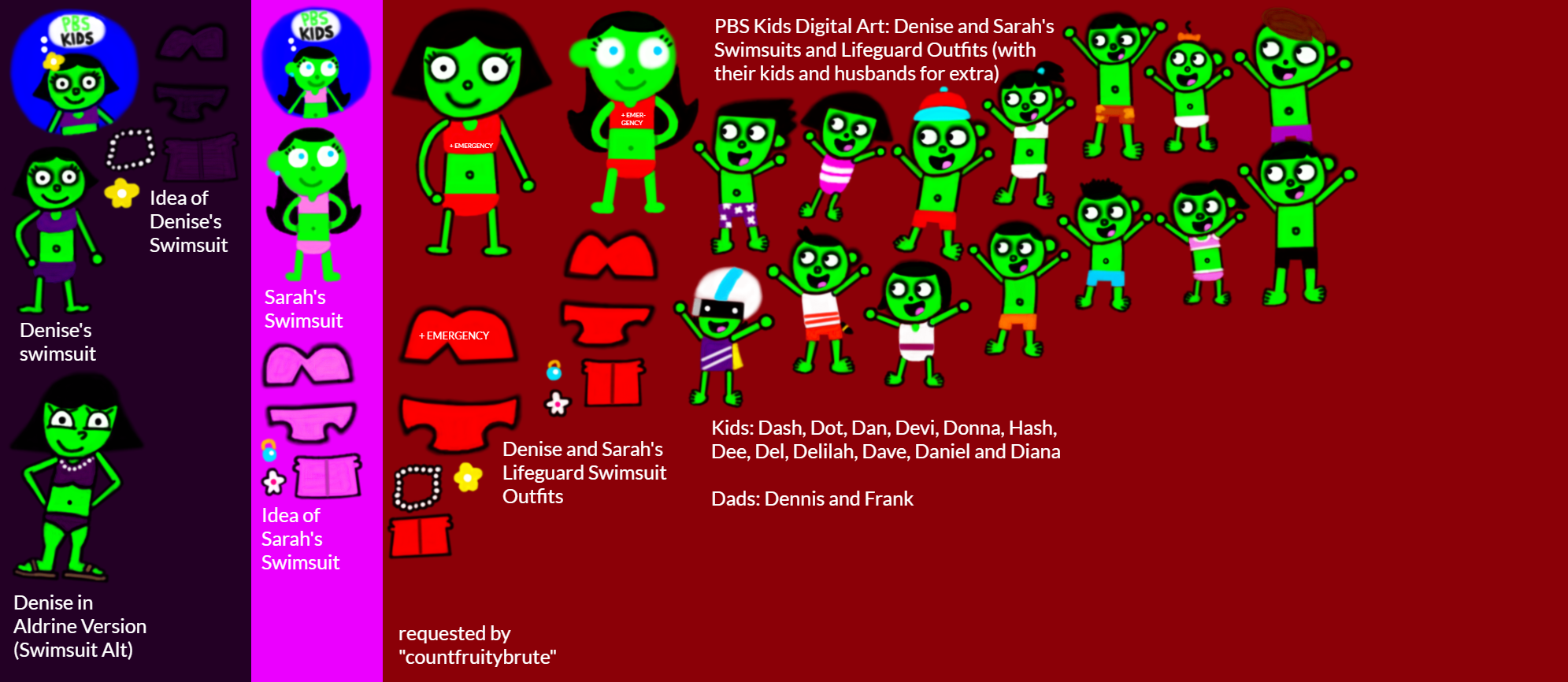 PBSK DA: Denise and Sarah Swim/Lifeguard Outfits by MAPSuperStar on DeviantArt