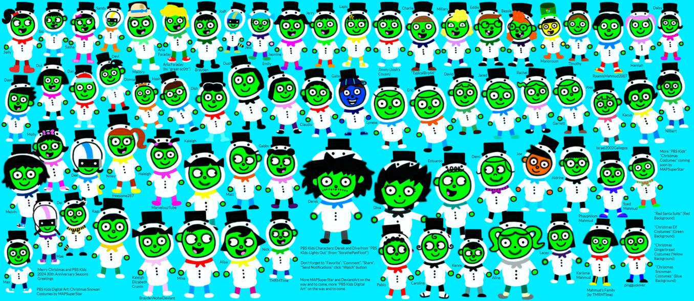 PBS Kids Digital Art: Xmas Snowman Costumes by MAPSuperStar on DeviantArt