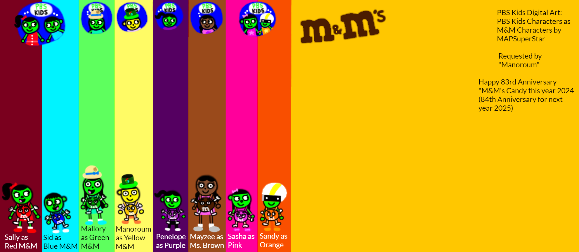 PBS Kids Digital Art: M and M Characters by MAPSuperStar on DeviantArt
