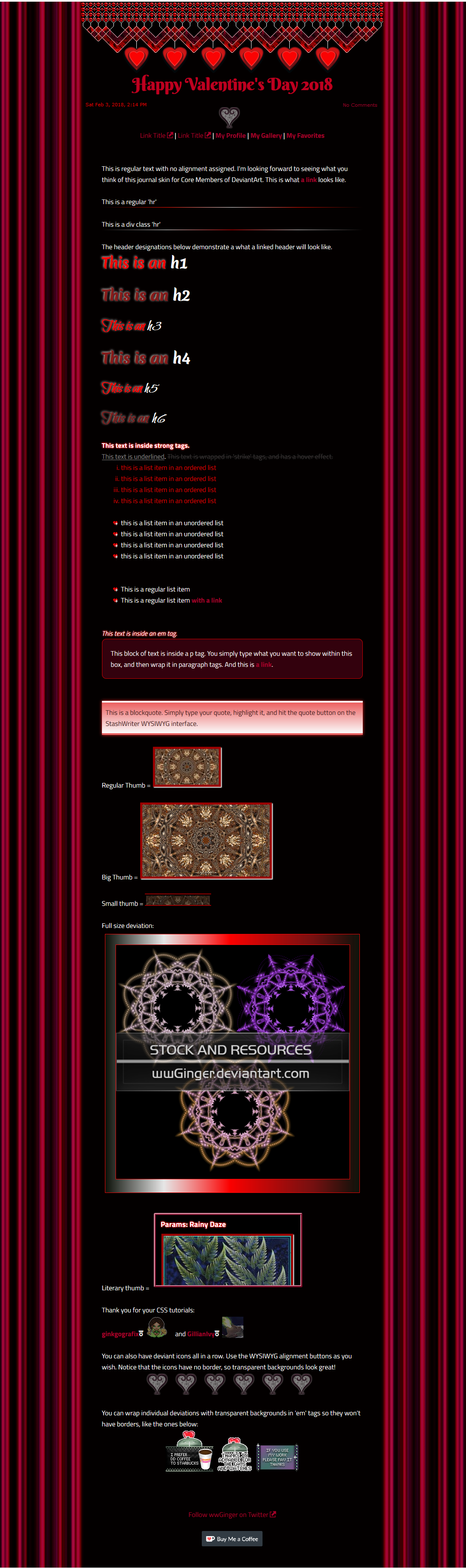 Journal, Gallery and Widget CSS on Holidays - DeviantArt