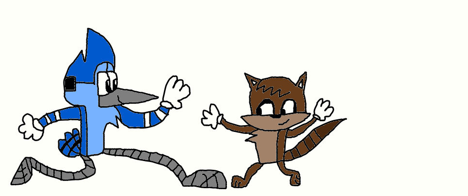 Mordecai and Rigby in Speedy Blue Dog Style by sonicdog9 on DeviantArt