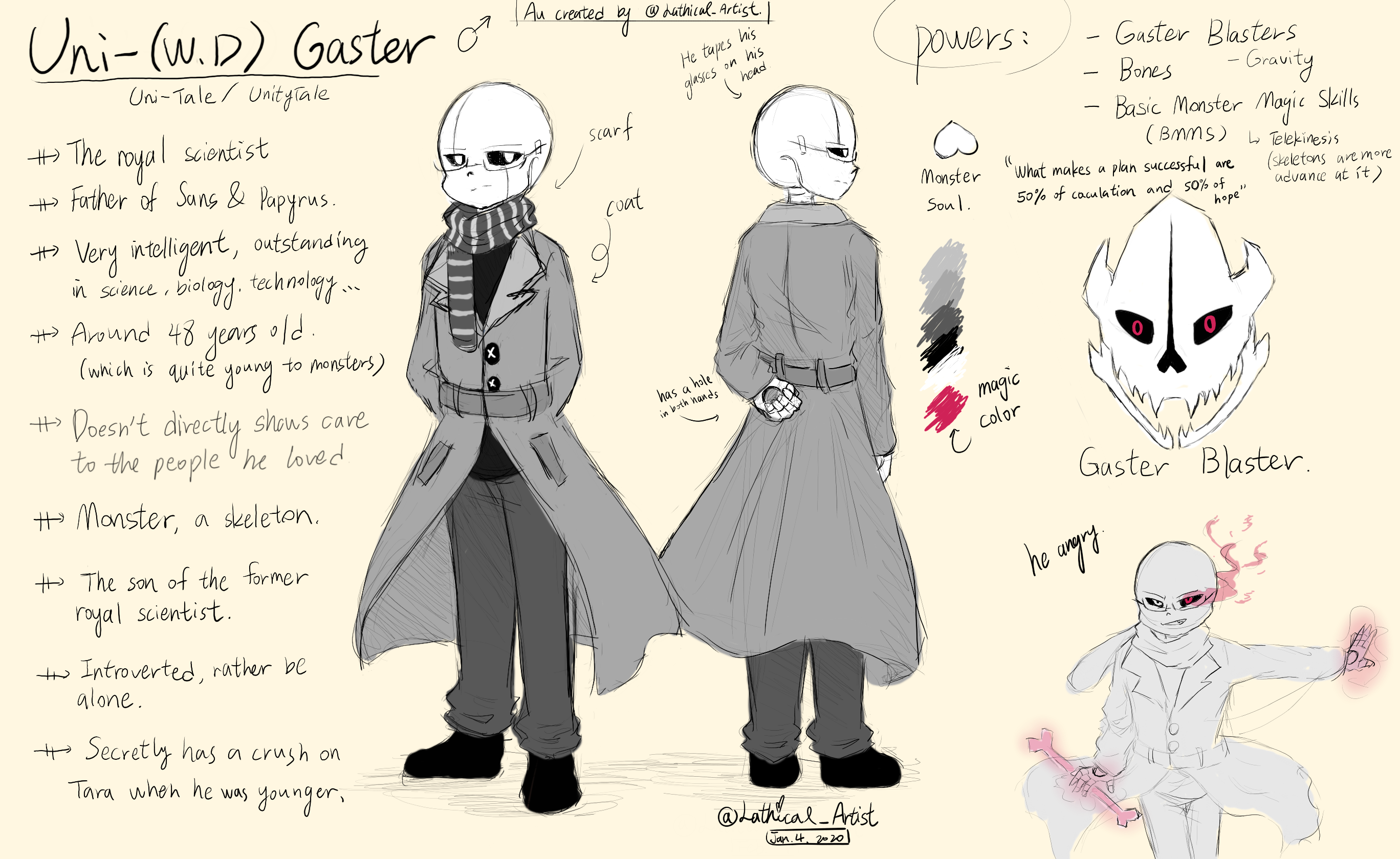 Uni-Tale Gaster Official Ref! by LathicalArtist on DeviantArt