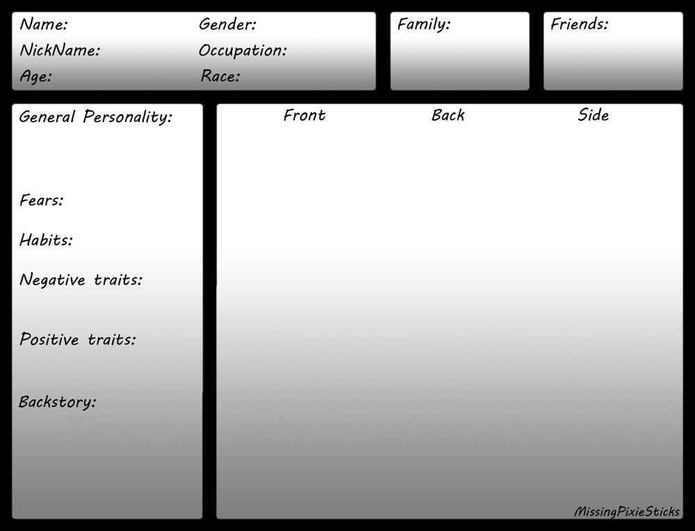 Character Sheet Template by MissingPixieSticks on DeviantArt