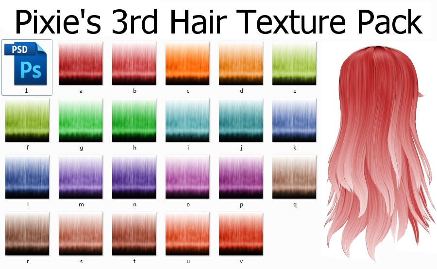 Hair Texture Pack 3 by MissingPixieSticks on DeviantArt