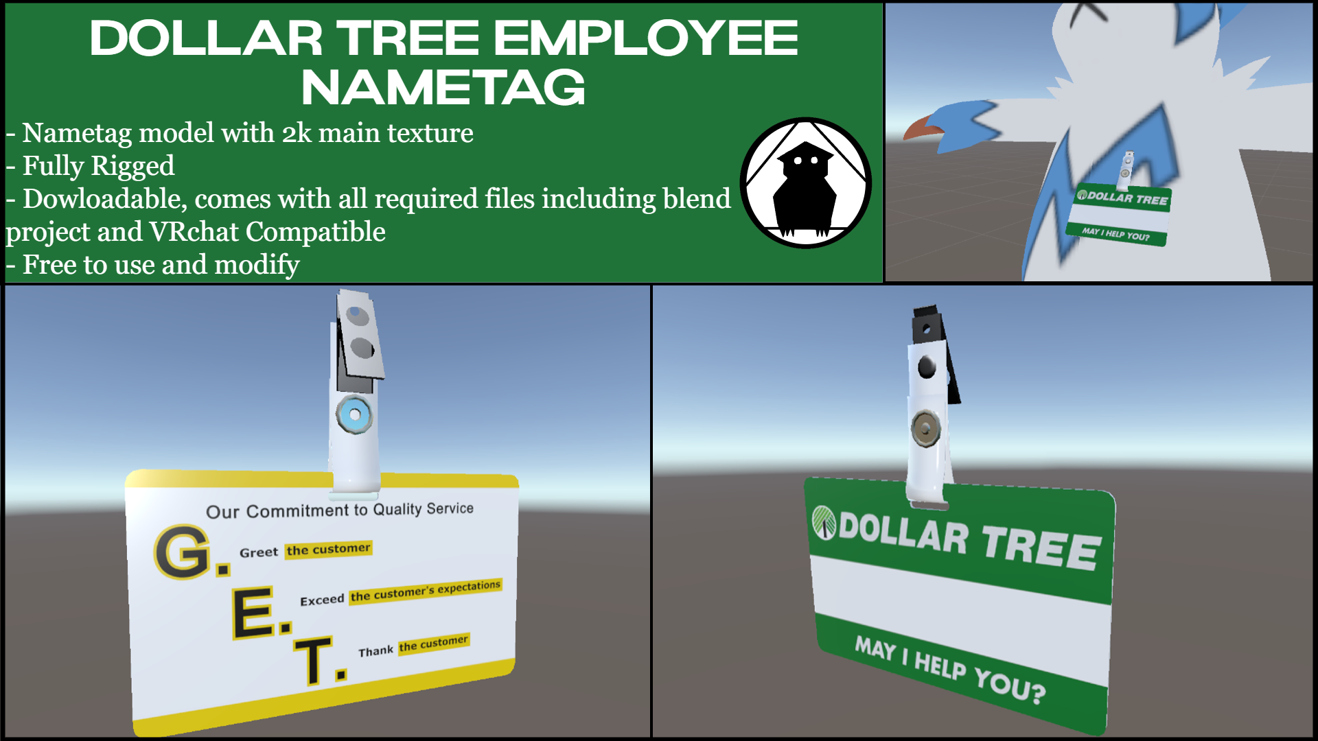 Dollar Tree Nametag Model (DOWNLOAD AVAILABLE) by TheNightOwll on ...