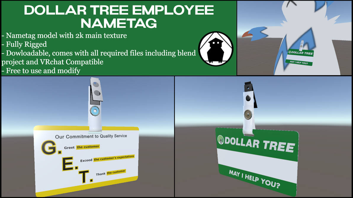 Dollar Tree Nametag Model (DOWNLOAD AVAILABLE) by TheNightOwll on ...