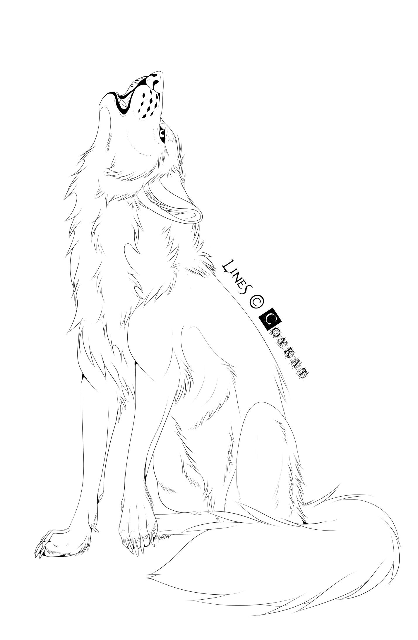 FREE Howling Wolf Lineart by Coykat on DeviantArt