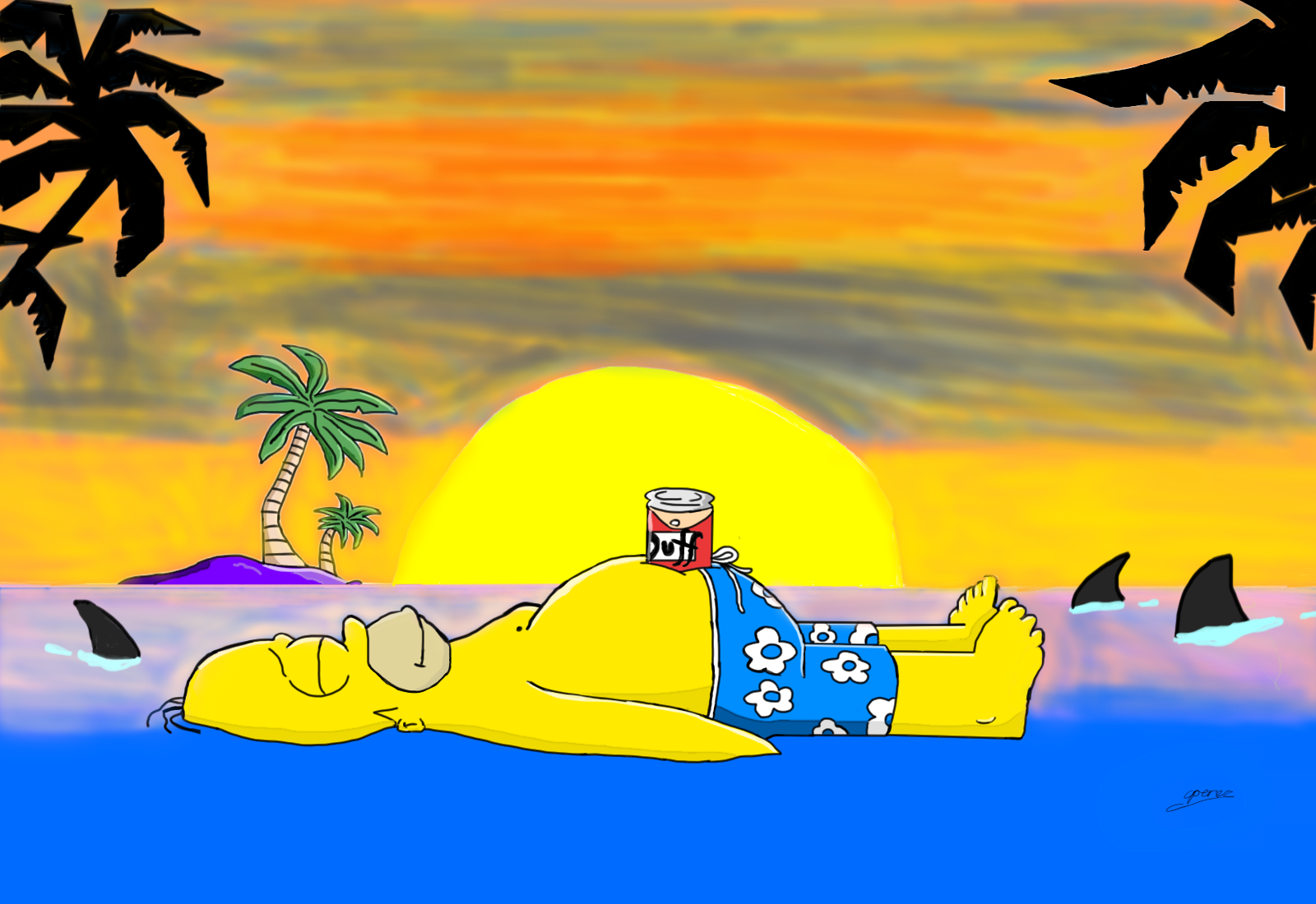 Homer shark-bait by Fullmetal870 on DeviantArt