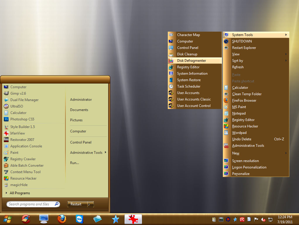 Gold W7 Theme by PC2012 on DeviantArt