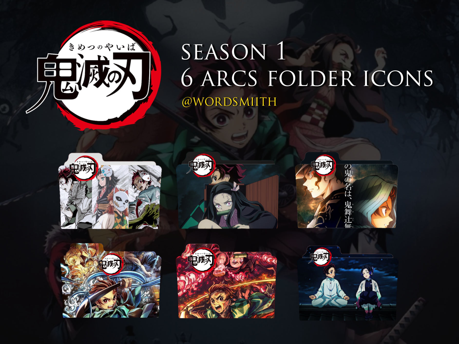Demon Slayer - S01 Six Arcs | Folder Icons by wordsmiith on DeviantArt