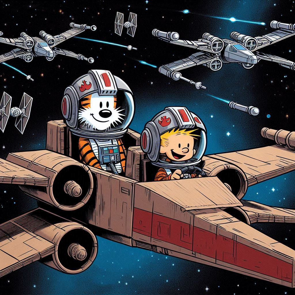 Calvin and Hobbes (X-wing) by mnjedi on DeviantArt