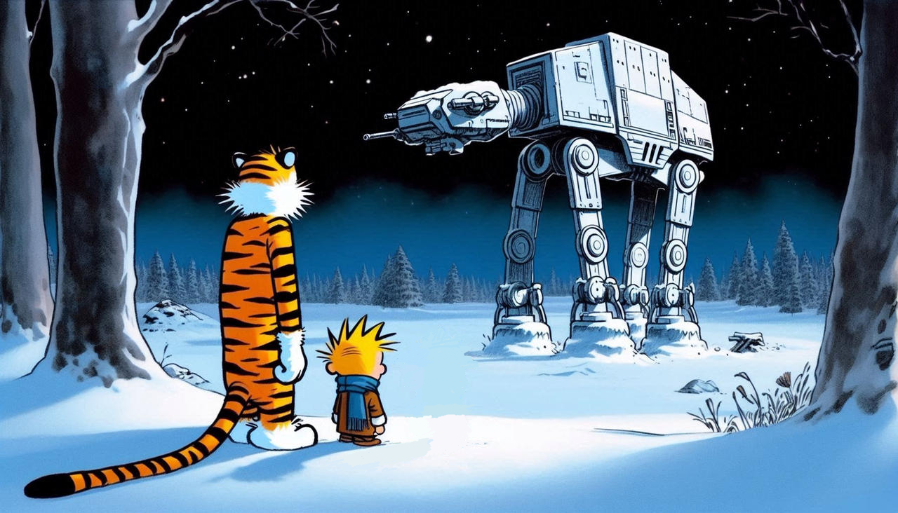 Calvin and Hobbes (AT-AT) by mnjedi on DeviantArt