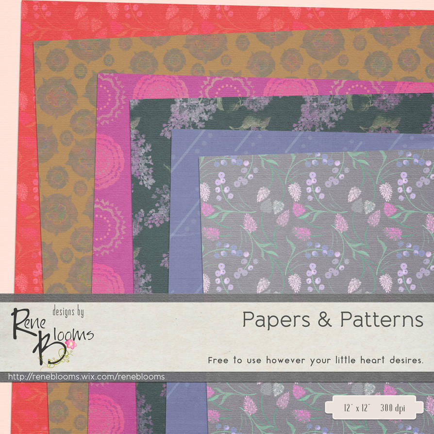 FREE Digital Paper Pack by Rene Blooms by SunnyFunLane on DeviantArt