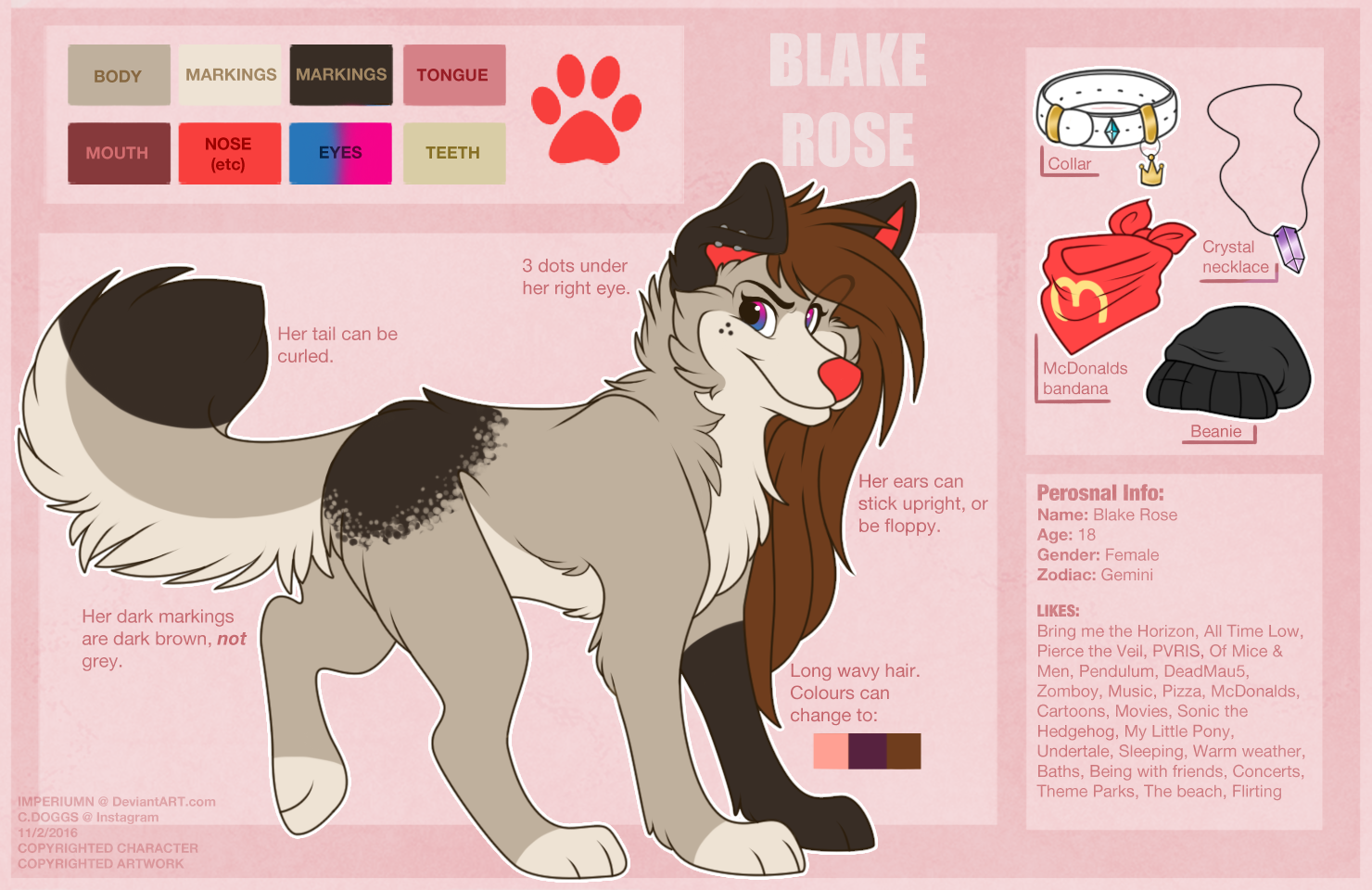 || Blake Rose reference by Blake-Rosey on DeviantArt