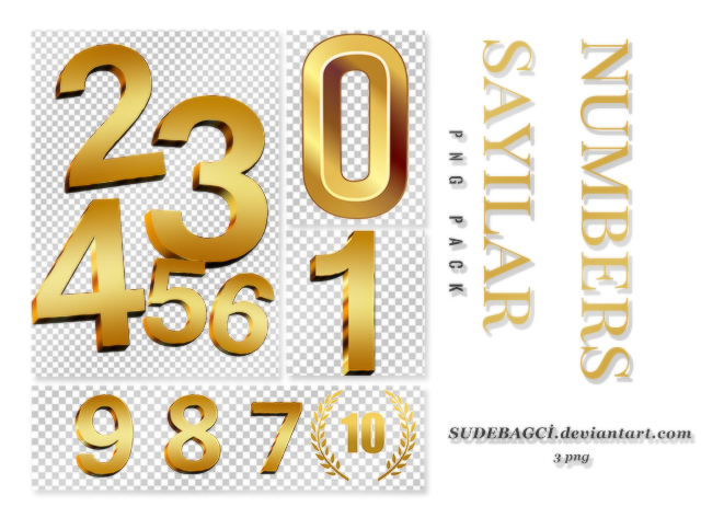 Numbers (Ornament) PNG PACK ! #6 by SudeBagci on DeviantArt