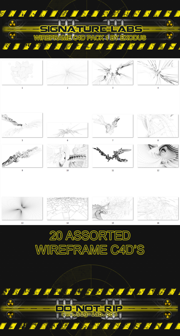 Wireframe c4d pack 1 by Exodus by Beastbomb on DeviantArt