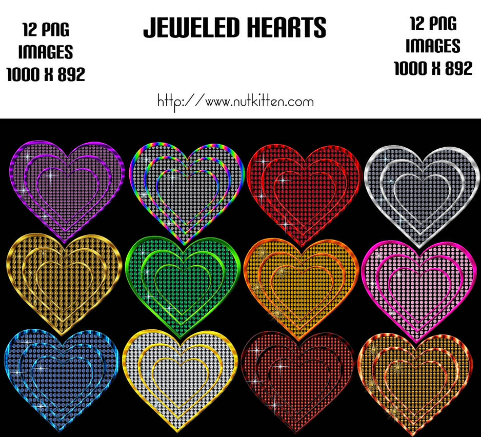Jeweled Hearts by nutkitten on DeviantArt