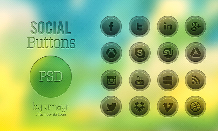 Social Buttons [Free PSD] by umayrr on DeviantArt