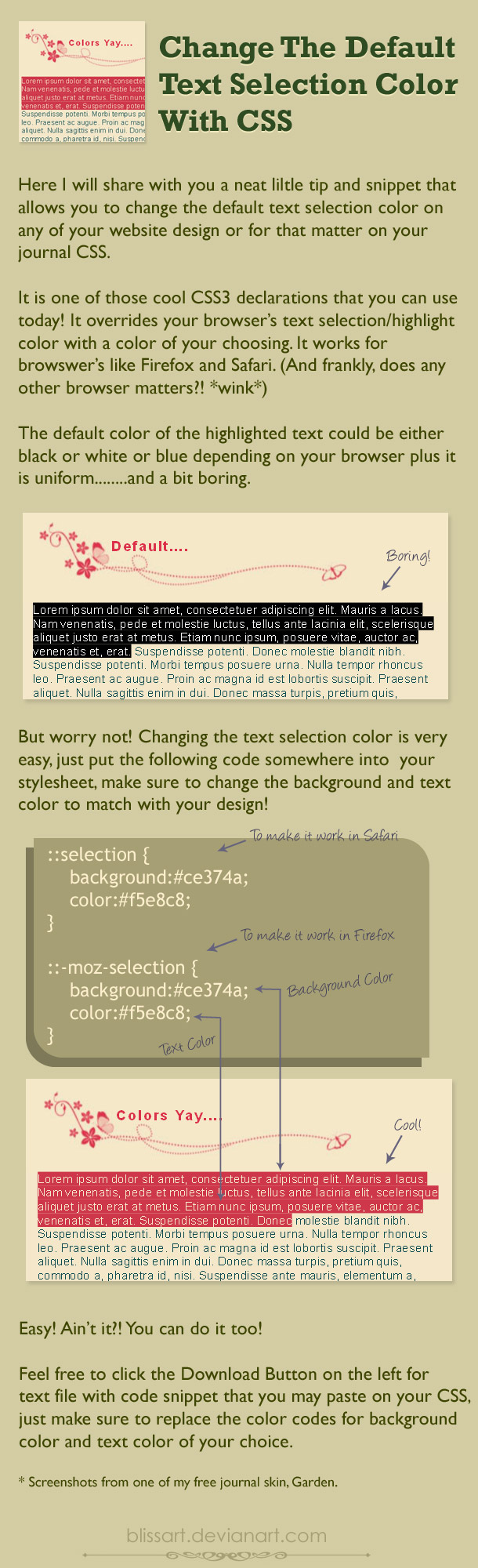 Change Text Selection Color by blissart on DeviantArt Change Text Selection Color by blissart on DeviantArt