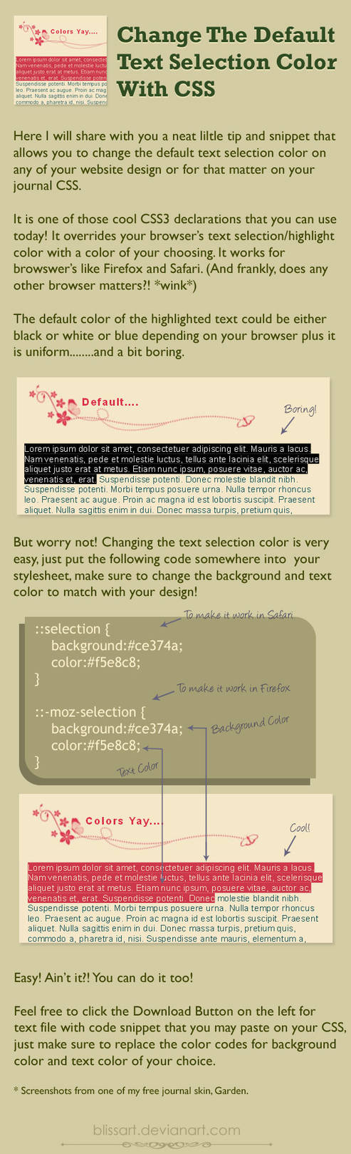 Change Text Selection Color by blissart on DeviantArt