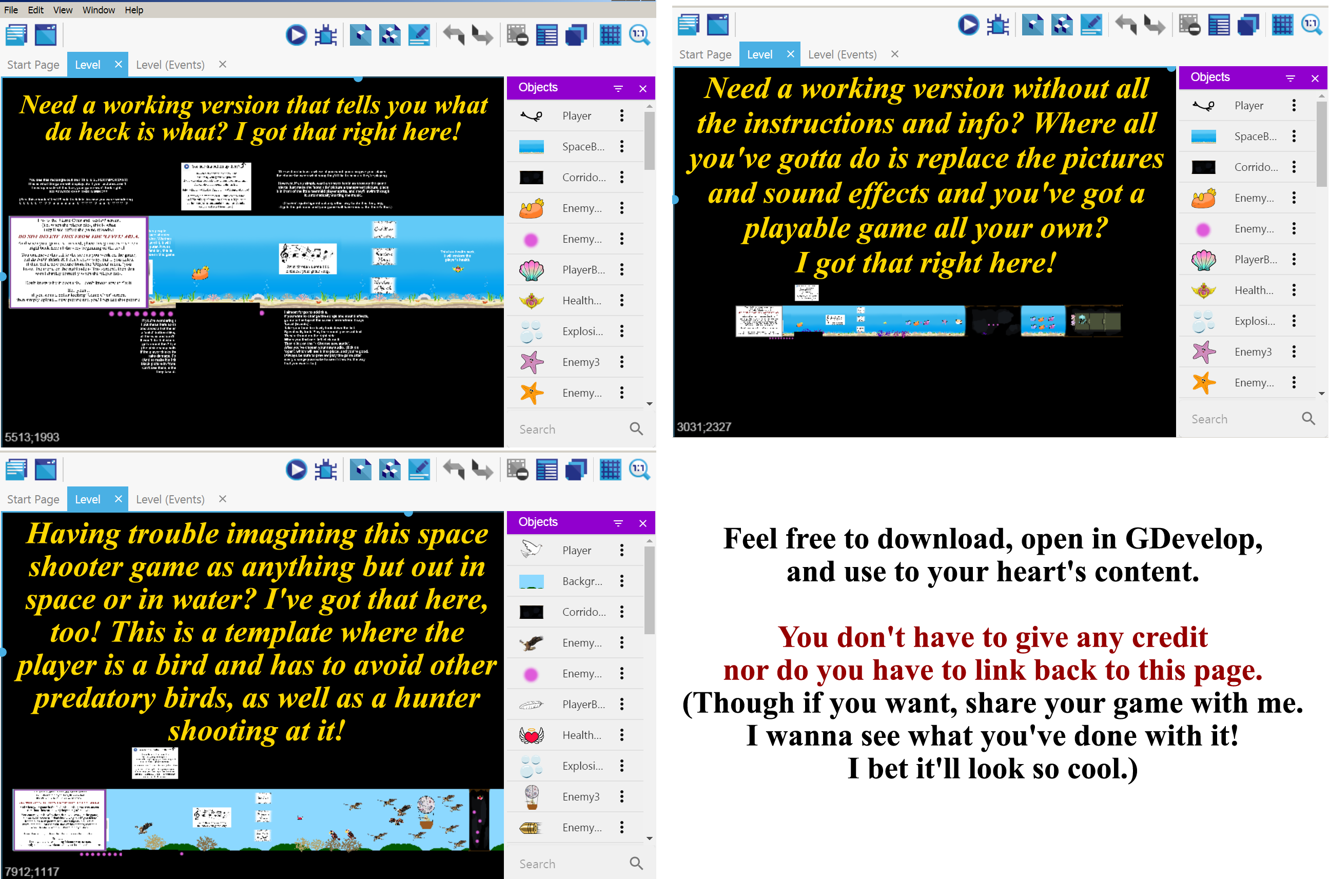 Free GDevelop5 Shooter Templates For Idiots by YST-Game-Maker on DeviantArt
