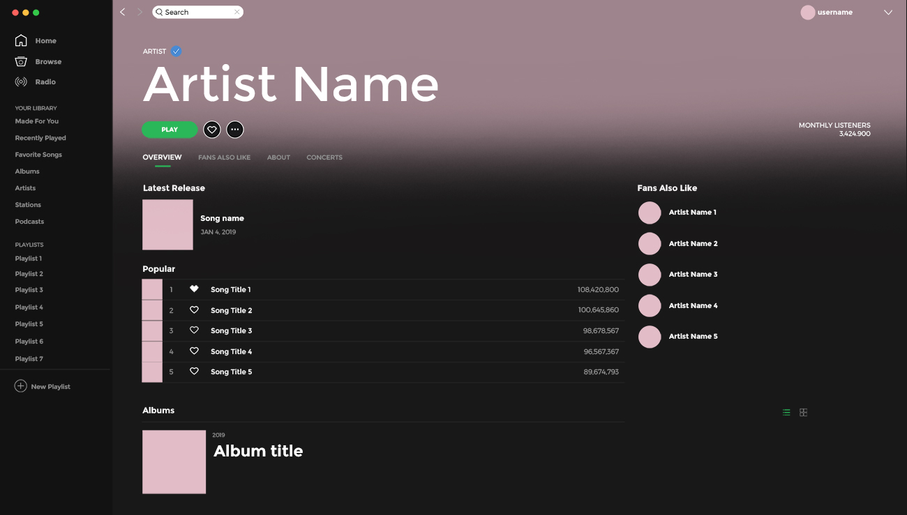 Template de Spotify by bebidamarga on DeviantArt
