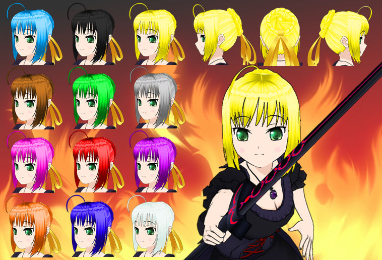 Saber Hair pack by Daiger1975 on DeviantArt