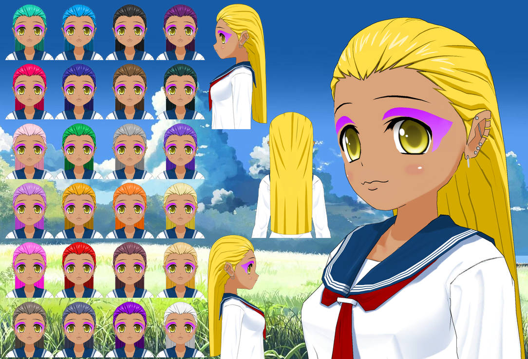 Gal Girl Long Slickedback Hair pack by Daiger1975 on DeviantArt
