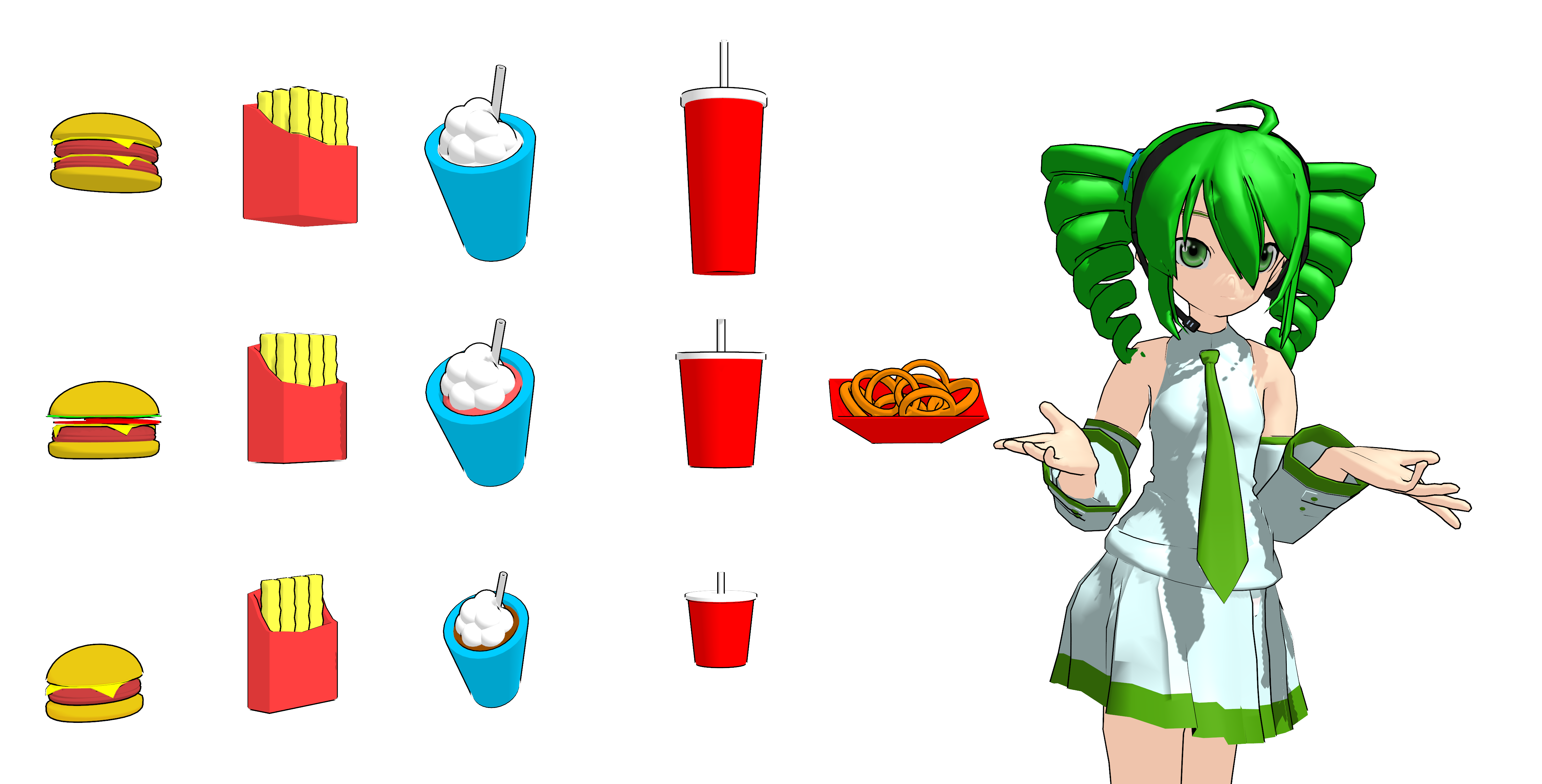 MMD Props Package - Fast Food Pack by Chee-shep on DeviantArt