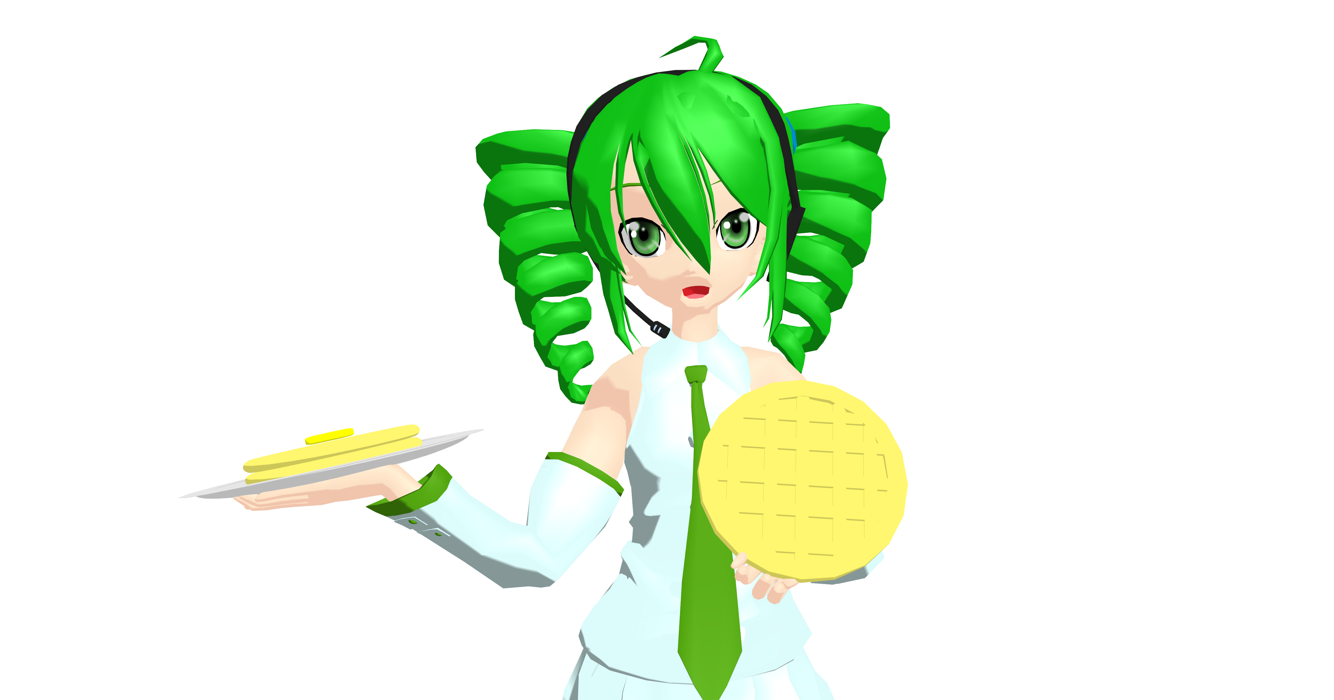 MMD Food - Plate Of Waffles by Chee-shep on DeviantArt