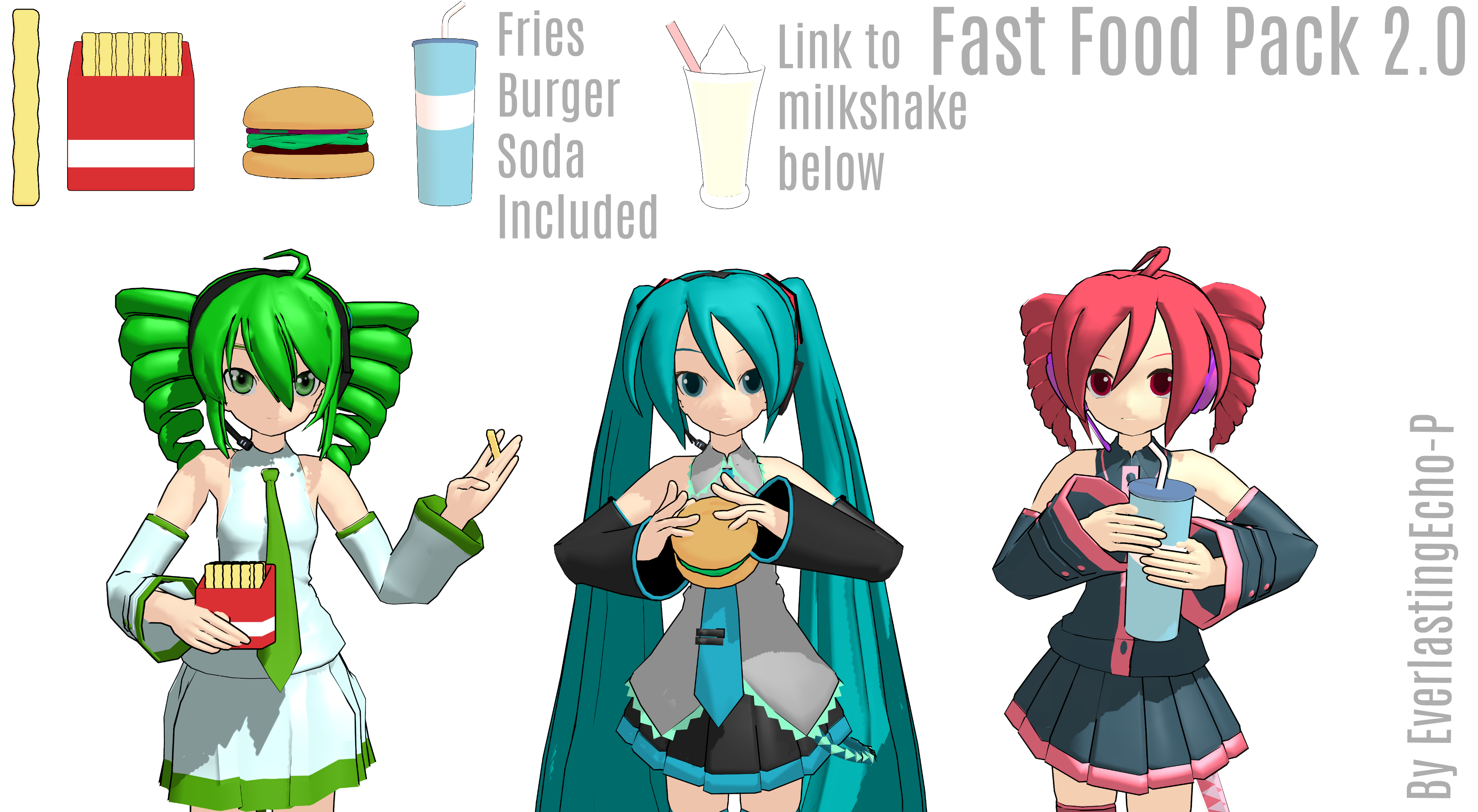 MMD Food Pack - Fast Food Pack 2.0 by Chee-shep on DeviantArt