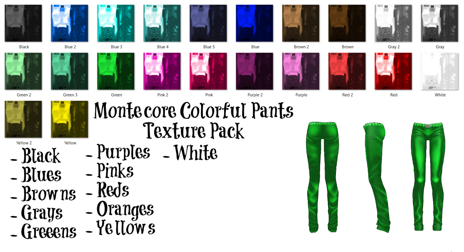 Textures - Montecore Colorful Pants Texture Pack by Chee-shep on DeviantArt