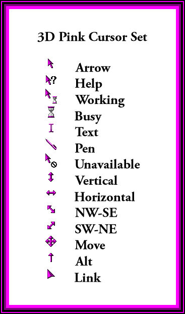 3D Pink Cursor Set by spiderkid321 on DeviantArt