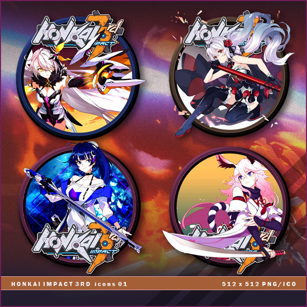 Honkai Impact 3rd icons 01 by BrokenNoah on DeviantArt