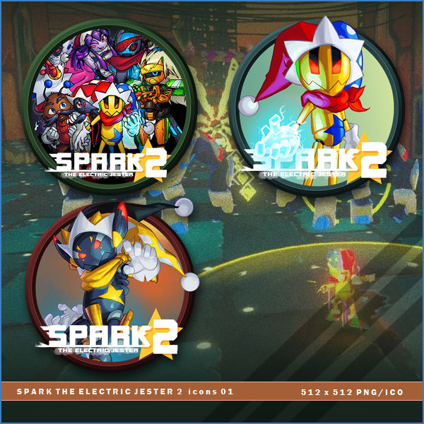 Spark The Electric Jester 2 icons by BrokenNoah on DeviantArt